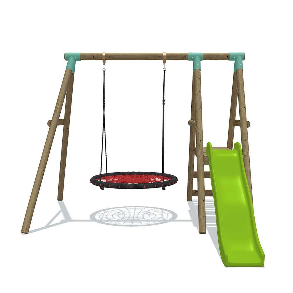 Buy Go Wild Wooden Swing & Slide Set Plus 120cm Round Nest